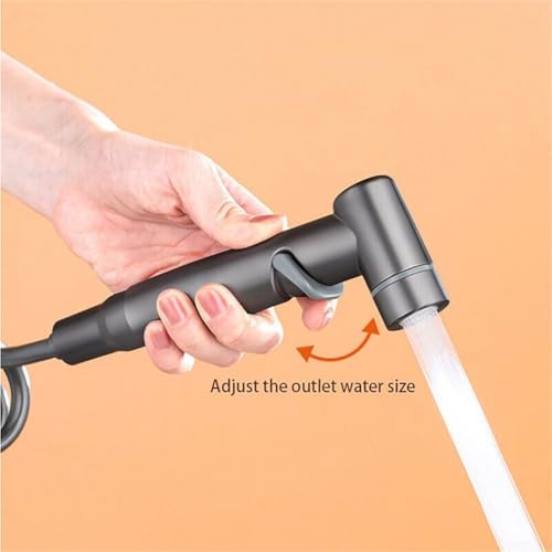 Handheld Toilet Bidet Sprayer for Toilet-Adjustable Water Pressure Control with Bidet Hose for Feminine Wash, Stainless Steel Brushed Nickel Cloth Diaper for Baby Wash(Gray)