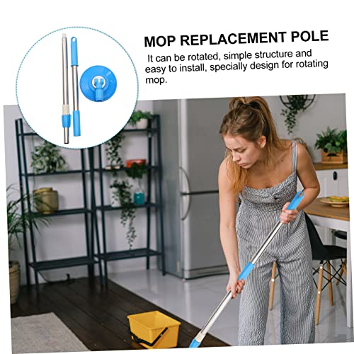 HOMOCONO Mop Pole Mop Floor Mop Rod Mop Handle Commercial Mop Refill Mop Stick Replacement Telescopic Broom Rotating Handle Mop Squeegee Broom Velda Mob Mops Tool Blue Plastic