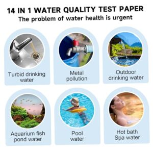 Drinking Water Test Kit, 100Pcs 14 in 1 Water Test Kit, Universal Water Tester for Drinking Water, Quick & Easy Home Water Testing Kit for Hardness, Lead, Iron, Copper, Fluoride Water Tester