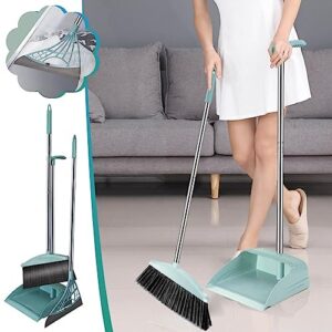 brooms with dustpan combo set, lightweight multifunction long handle brooms and dustpan easy to use, portable brooms and dustpan for office home hotel and kitchen floor