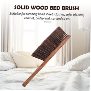 SEWOART 1pc Bed Brush Car Cleaning Brush Soft Cleaning Brush Couch Cleaning Brush Hand Brush para Limpiar Broom Handle Counter Broom for Cleaning Rug Brush with Handle Brown Wood