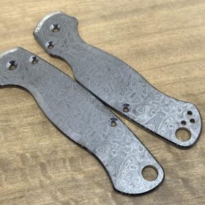 Alien Black engraved Titanium Scales for Spyderco Paramilitary 2 PM2