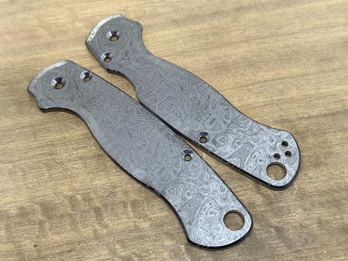 Alien Black engraved Titanium Scales for Spyderco Paramilitary 2 PM2