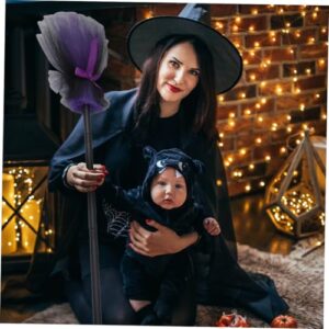 Abaodam 2pcs Witch Broom Witches Broom Party Decorations Halloween Decoration Witch Decoration Witch Halloween Costume Fall Decor for Kitchen Broom Cosplay Besom for Halloween Cloth Purple