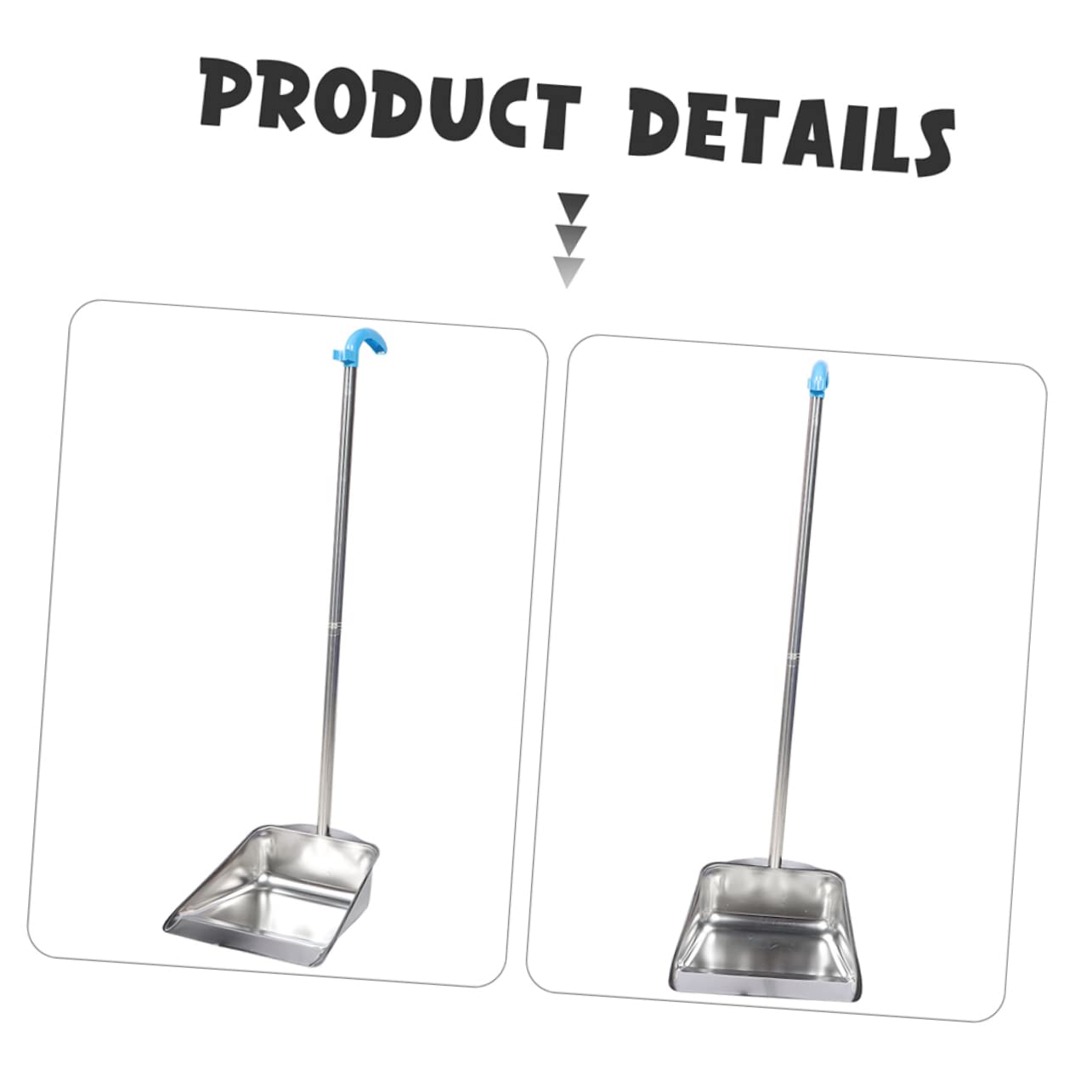 ORFOFE Stainless Steel Garbage Bin Cleaning Supplies Long Handle Dustpan Household Cleaning Dustpan Upright Pans Kitchen Cleaning Shovel Commercial Products Dustpan Outdoor Silver Plastic