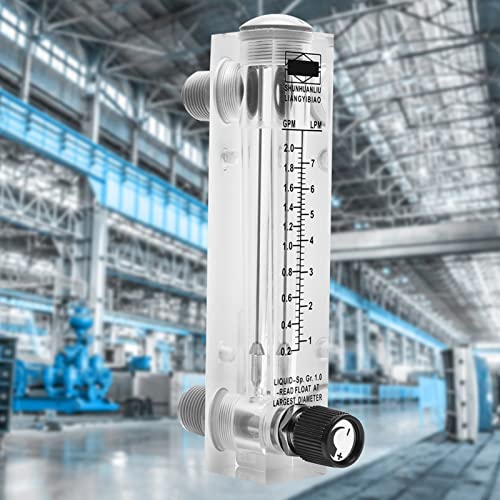 Respicefinem LZM-15T Acrylic Panel Mount Flowmeter 0.2-2GPM High Visibility Liquid Measurement Precision Adjustment G1/4 G1/2 Thread