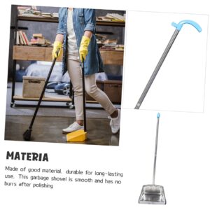 ORFOFE Stainless Steel Garbage Bin Cleaning Supplies Long Handle Dustpan Household Cleaning Dustpan Upright Pans Kitchen Cleaning Shovel Commercial Products Dustpan Outdoor Silver Plastic