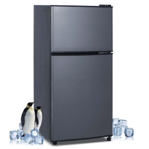 bodioo mini fridge with freezer 2.83 cu.ft, 2 door small refrigerator, 7 settings temperature adjustable, low noise, energy saving, mini refrigerator for bedroom, office, kitchen, dorm, apartment