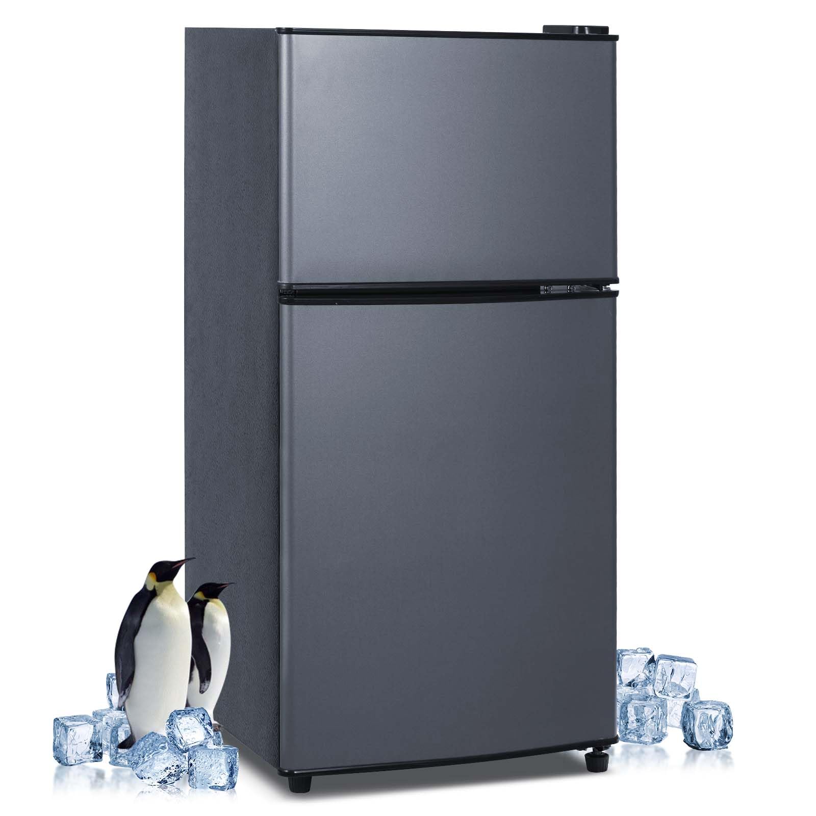 BODIOO Mini Fridge with Freezer 2.83 Cu.Ft, 2 Door Small Refrigerator, 7 Settings Temperature Adjustable, Low Noise, Energy Saving, Mini Refrigerator for Bedroom, Office, Kitchen, Dorm, Apartment