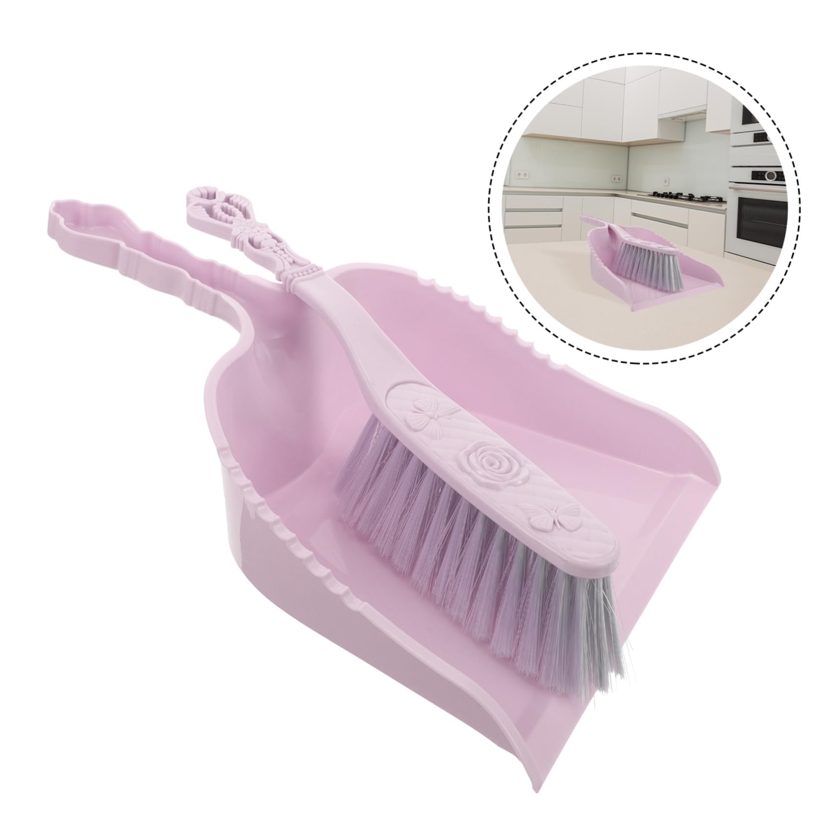 UTHCLO 1 Set Desktop Cleaning Tools Mini Broom and Dustpan Set Desktop Cleaning Set Mini Broom Dustpan Table Cleaning Broom Hand Held Dustpan Cleaning Dustpan Household Supplies Purple