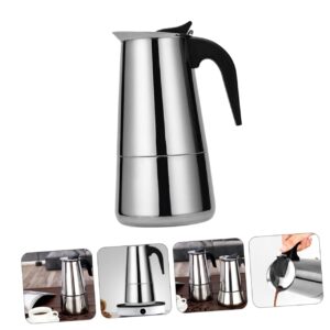 GRIRIW Coffee Pot Espresso Ground Classic Cafe Maker Espresso Machine Eletric Pot Electric Tea Pots Coffee Frother Electric Camping Coffee Maker Mocha Coffee Silver Stainless Steel