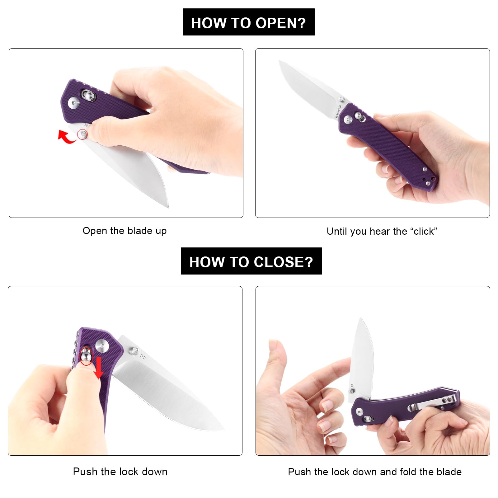 EMHTiii Pocket Knife Folding Knives