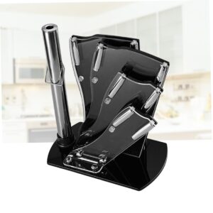 SECFOU Cutter Rack Knife Holder Block Knife Stand Kitchen Knife Block Knife Scissor Block Knife Butcher Block Modern Knife Block Kitchen Cutlery Organizer Universal Knife Holder