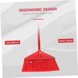 Gogogmee Broom Head Tub Cleaning Brush Kitchen Accessory Multi Functional Cleaning Brush Indoor Broom Soft Bristle Broom Household Broom Part Flat Floor Sweeper Kitchen Supply Red Plastic