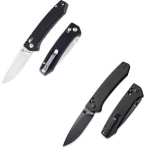 emhtiii pocket knife folding knives: 3.14" stainless steel black blade