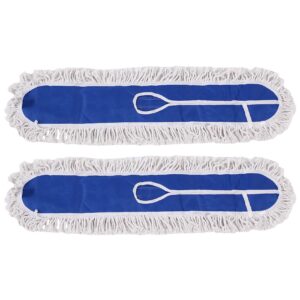 zxhzaq 36inch commercial dust mop pads for floor cleaning, cleaning office garage hardwood warehouse factory mall 2pcs blue