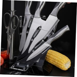 SECFOU Cutter Rack Knife Holder Block Knife Stand Kitchen Knife Block Knife Scissor Block Knife Butcher Block Modern Knife Block Kitchen Cutlery Organizer Universal Knife Holder