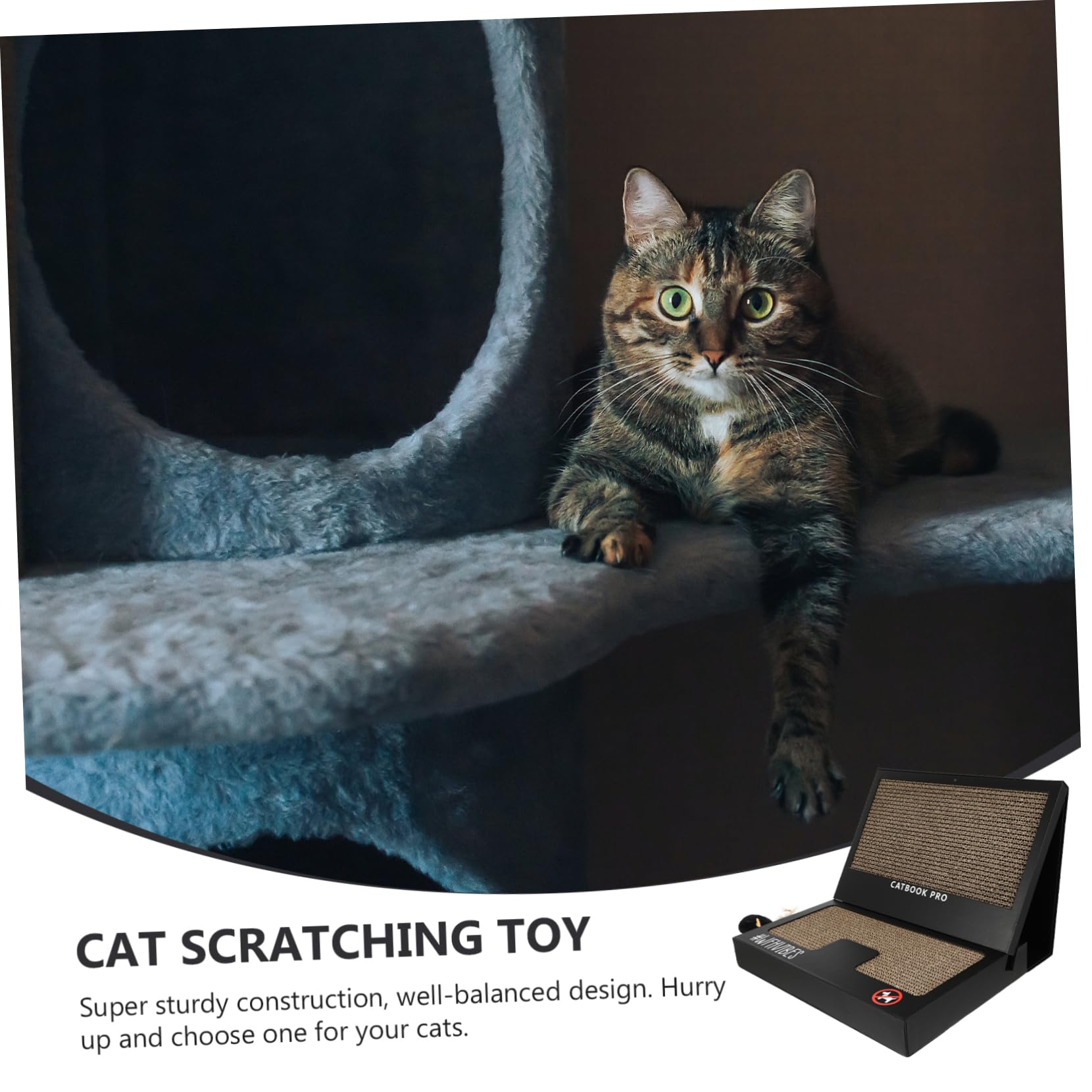 1 Set Cat Scratching Post Cat Scratcher Pad Folding Cat Scratch Toy Cat Mat Toy Cat Corrugated Platform Laptop Shaped Scratching Board Cat Sleeping Mat Toys Corrugated Paper Black