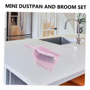 UTHCLO 1 Set Desktop Cleaning Tools Mini Broom and Dustpan Set Desktop Cleaning Set Mini Broom Dustpan Table Cleaning Broom Hand Held Dustpan Cleaning Dustpan Household Supplies Purple