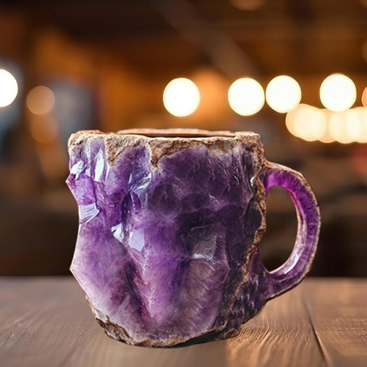 2024 New Mineral Crystal Coffee Mugs, Crystal Mineral Coffee Mugs, Natural Mineral Crystal Coffee Mug, Colorful Crystal Mug Translucent Coffee Mug, Elegant Christmas Gift for Home Office (Color-A)