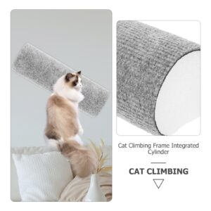 Levemolo Cat Cage Accessory Decorative Kitten Scratcher Post Light Grey Comfortable Cat Scratcher Post Foam Cloth Home Cat Scratching Post