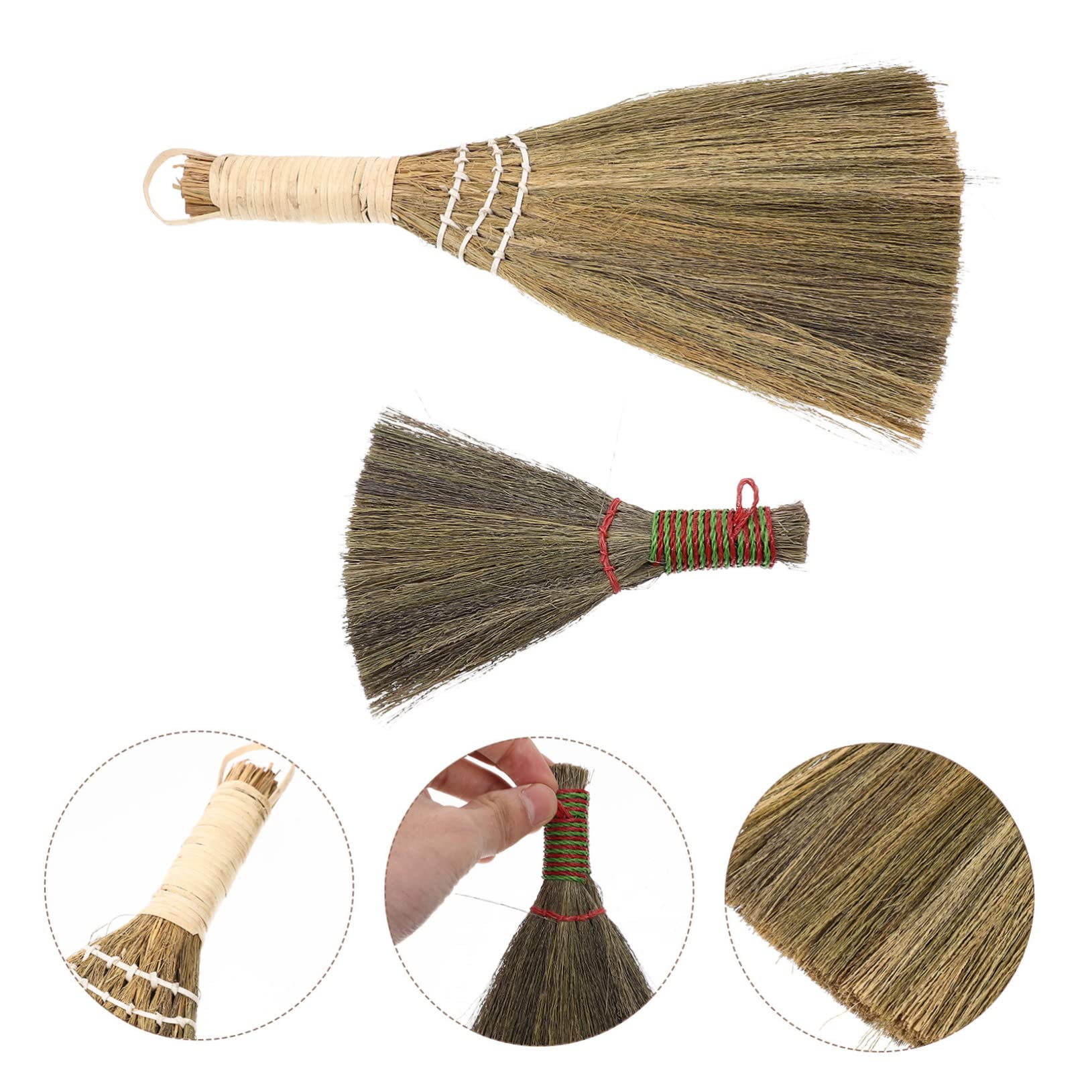 ORFOFE 2pcs Small Cleaning Broom Chinese Decor Bed Broom Brooms Household Cleaning Broom Home Dust Remover Keyboard Cleaning Brush Sofa Sweeping Manual Broom Table Dustpan Brush Wooden