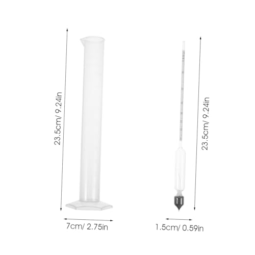 OKUMEYR 1 Set Wine Making Kit Daily Use Graduated Cylinder Stills for Distilling Moonshine Triple Scale Hydrometer Household Measuring Tube Hydrometer for Beer Brewing Alcohol Meter Glass