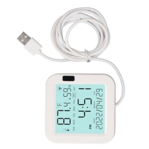 thermometer hygrometer, 0 to 60℃ 0% to 99% rh temperature humidity meter 5v 1a for living room kitchen bedroom