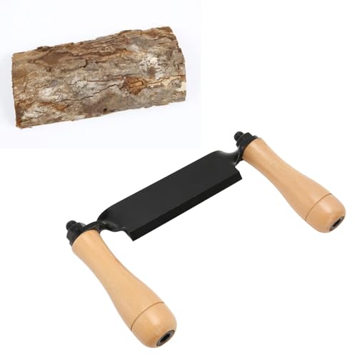 Straight Draw Knife Wooden Handle Steel Blade High Hardness Polished Draw Shave Tool Log Wood Furniture