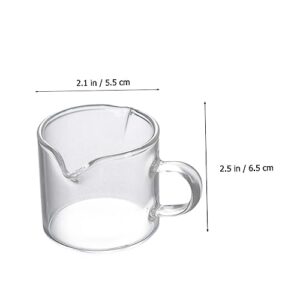 COLLBATH 2pcs Double Mouth Milk Cup Measuring Milk Jug Espresso Shots Tea Serving Pitcher Sauce Dish Espresso Coffee Maker Machine Mini Sauce Pitchers Espresso Wdt Mini Jugs for Sauce Glass