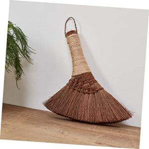 HOMOCONO Small Broom Broom Mini Desk Dust Broom Cute Broom Desk Cleaning Brush Broom Brushes Natural Broom Straw Broom Remover Desktop Cleaning Brush Besom Brown Silk Light Brown