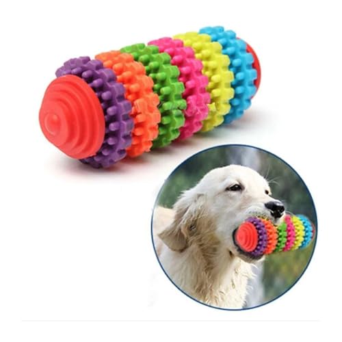 GoldensandsofNorth New Durable Rubber Pet Dog Puppy Cat Dental Teething Health Teeth Gums Chew Toy Dog Stuff Dog Toys for Large Dogs(3 Colors)