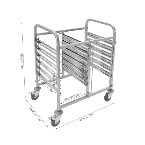 YMVDYID 6 Tiers Bun Pan Rack,Stainless Steel Commercial Bakery Rack,Cooling Storage Rack with Wheels for Bakery, Restaurant & Catering