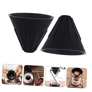 GLSTOY 2 Pcs Coffee Funnel Tea Strainer Espresso Coffee Maker Coffee Filter Holder Expresso Coffee Drip Cone Filter Coffee Dripper Filter Espresso Grounds Coffee Drippers Black