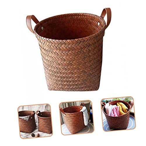 Levemolo Clothes Hamper Clothes Container Dirty Clothes Basket Laundry Basket with Lid Car Toy Sundries Container Cars Toy Seagrass Basket Wicker Laundry Basket Washing Basket Brown Pp