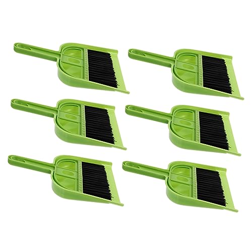 GOOHOCHY 6 Sets Broom Dustpan Set Table Cleaning Broom Keyboard Brush Broom Small Printers for Home Use Handheld Broom Small Dusting Broom Mini Dust Pans with Brush Portable Brush Plastic