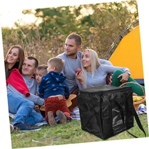 IMIKEYA Cooler Box Food Warmer Bag Large Cooler Bag Heated Pizza Bags Warmer Bags Thermal Lunch Bag Cooler Tote Bag Insulated Cooler Bag Hand Bags Food Carrying Bag Black Aluminum Film