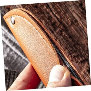 GREENADSCAPE 2pcs Cutter Protective Cover Kitchen Supply Cutter Supply Kitchen Guard Protector Portable Cutter Cover Cutter Sleeve Butcher Sleeve Convenient Cutter Guard Light Brown Leather