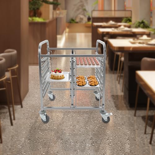 YMVDYID 6 Tiers Bun Pan Rack,Stainless Steel Commercial Bakery Rack,Cooling Storage Rack with Wheels for Bakery, Restaurant & Catering