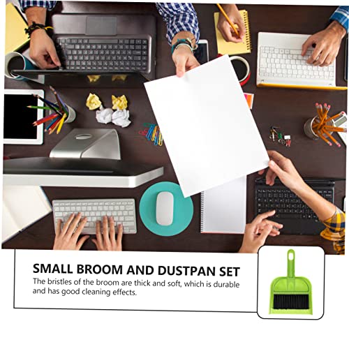 GOOHOCHY 6 Sets Broom Dustpan Set Table Cleaning Broom Keyboard Brush Broom Small Printers for Home Use Handheld Broom Small Dusting Broom Mini Dust Pans with Brush Portable Brush Plastic