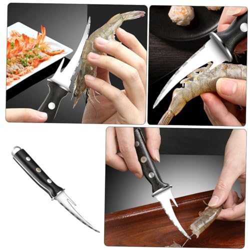 CIYODO Shrimp Removal Artifact Shrimp Deveiner Tool Shrimp Cleaner Shrimp Sheller Seafood Cleaner Shrimp Peeling Tool Shrimp Line Cleaner Peeler Kitchen Gadgets Wood