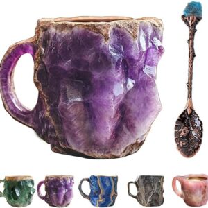 Mineral Crystal Coffee Mugs, Natural Mineral Crystal Coffee Mug, Mineral Crystal Coffee, Mugcrystal Coffee Mugs, Mugsmineral Coffee Mug, Rose Quartz, Green, Geode, Agate, Garnet (H)