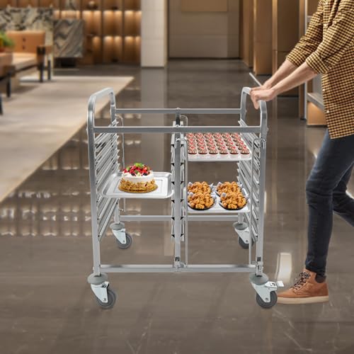 YMVDYID 6 Tiers Bun Pan Rack,Stainless Steel Commercial Bakery Rack,Cooling Storage Rack with Wheels for Bakery, Restaurant & Catering