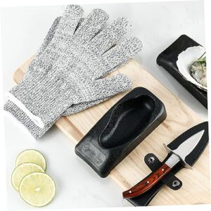 HOLIDYOYO 2pcs Oyster Seat Oyster Shucking Oyster Trays Seafood Shucking Clamp Oyster Stand Holder Shucker Tool Kitchen Utensils Holder Oyster Knife Shucker Oyster Opener Clamp Pan Black Pvc