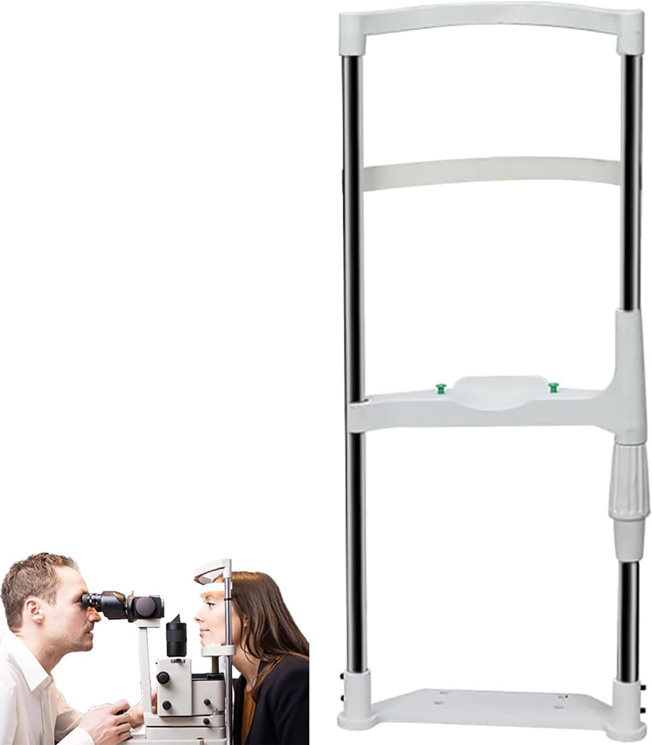 Optometry Lifting Chin Bracket Optometry Lifting Chin Bracket, Optical Instrument Forehead Support with Height Adjustment Knob, 95mm Lifting Distance, for Optical Shops, Vision Care Center