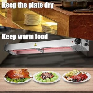 Food Warmer, Commercial Food Warmer, Hanging Food Heat Lamp, Food Heat Lamp for Kitchen, Buffets and Dining Rooms Adjustable Temperature 30-85℃(120x15x6.5CM)