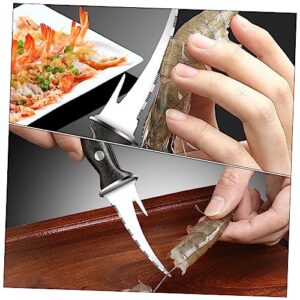 CIYODO Shrimp Removal Artifact Shrimp Deveiner Tool Shrimp Cleaner Shrimp Sheller Seafood Cleaner Shrimp Peeling Tool Shrimp Line Cleaner Peeler Kitchen Gadgets Wood