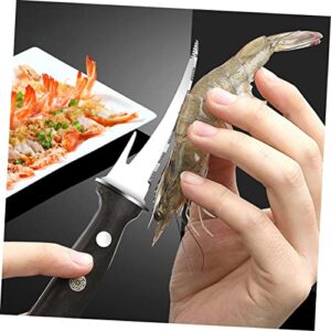 CIYODO Shrimp Removal Artifact Shrimp Deveiner Tool Shrimp Cleaner Shrimp Sheller Seafood Cleaner Shrimp Peeling Tool Shrimp Line Cleaner Peeler Kitchen Gadgets Wood