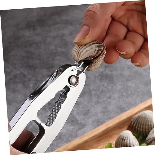 VOSAREA Clam Opening Tool Meat Grinder Clam Opening Pliers Clam Opener Clam Opening Clip Clam Pliers Silver