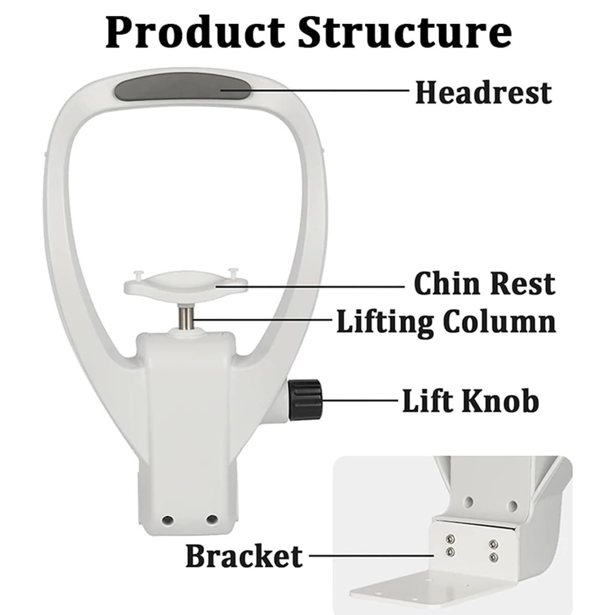 CFDZCP Optometry Lifting Chin Bracket H Type Vision Training Forehead Bracket，Lifting Chin Rest with Adjustment Knob，Vision Glasses Equipment for Auto Refractometer and Other Devices